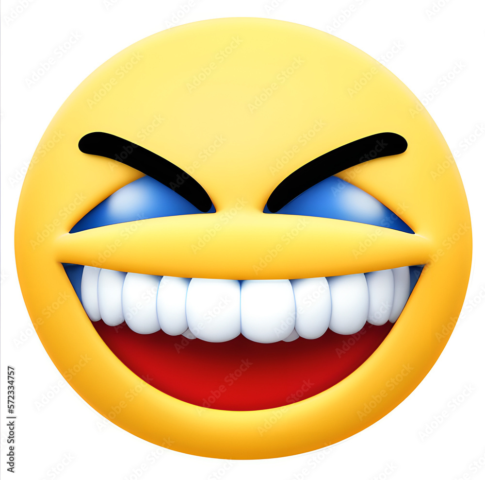 3d haha emoji with open mouth with teeth generative ai funny smiley ...
