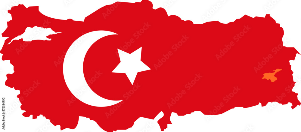 Turkey map with High detailed. Map of Turkey filled with national flag ...