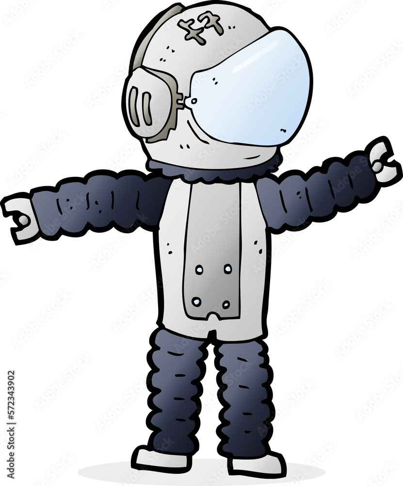 cartoon astronaut reaching Stock Illustration | Adobe Stock