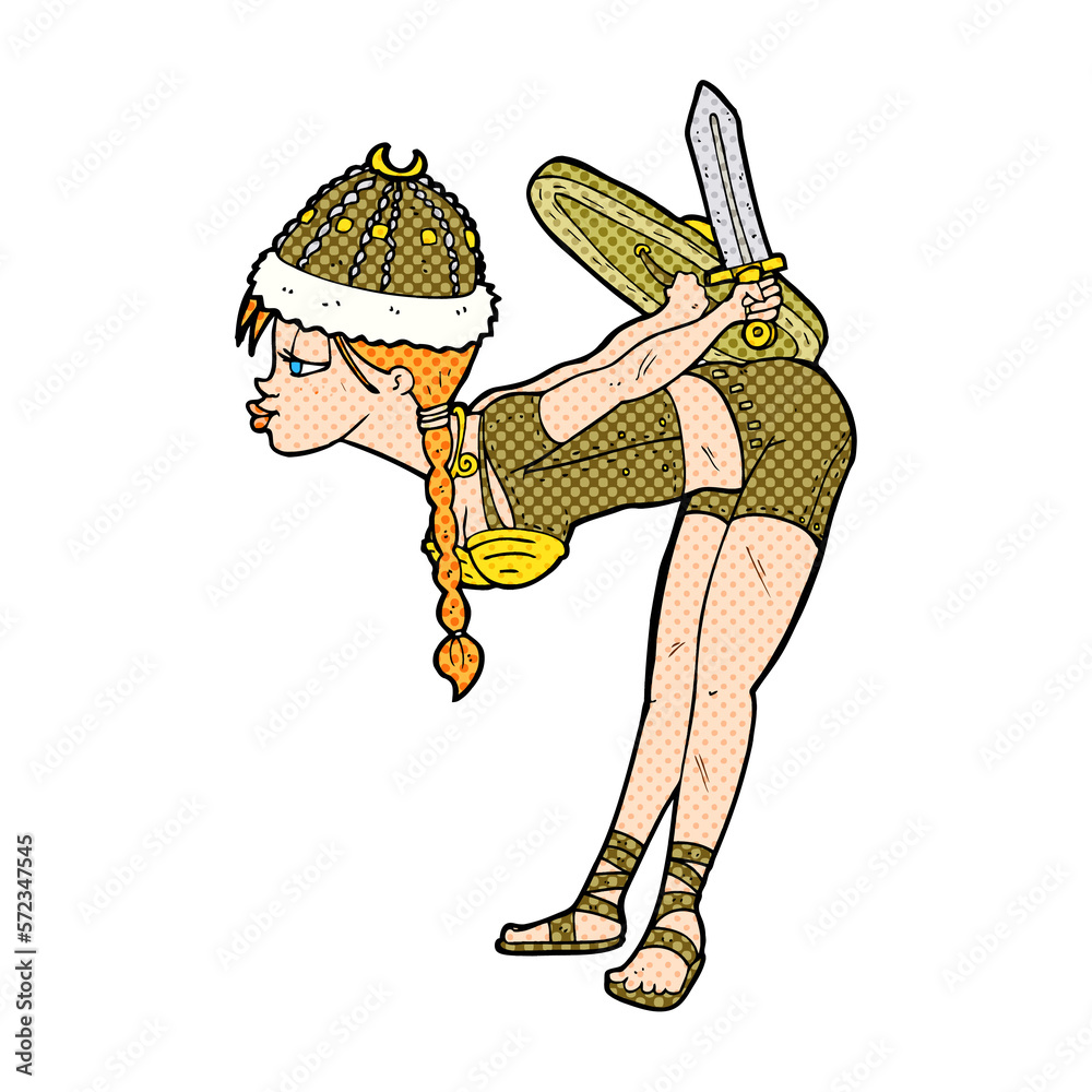 cartoon viking girl Stock Illustration | Adobe Stock