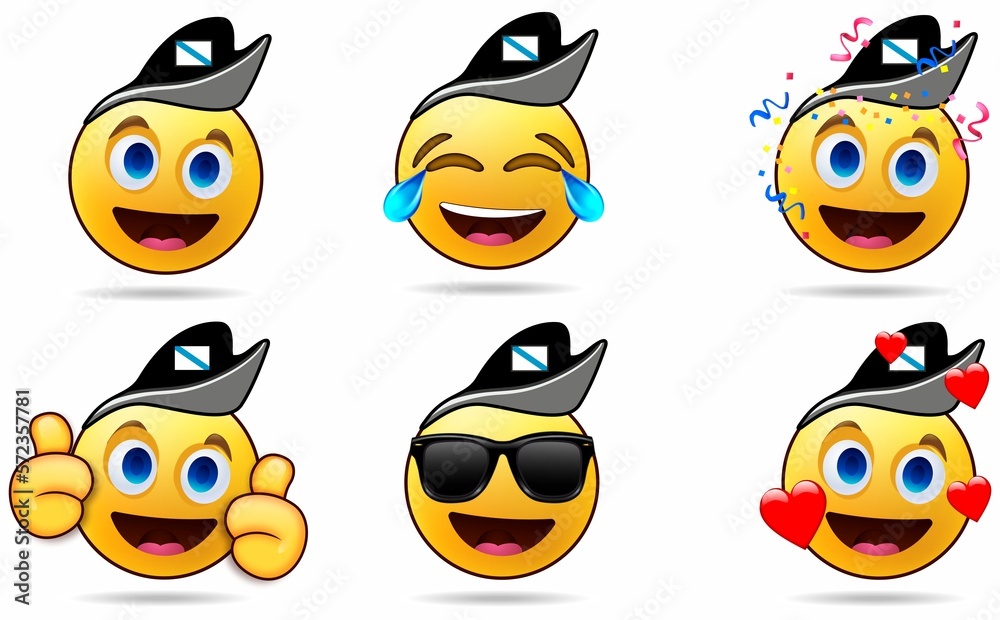 SET SPANISH REGION EMOTICON ISOLATED ON WHITE BACKGROUND Stock ...