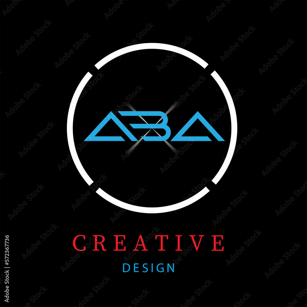 ABA Letter shape. Design of the letters ABA in a circle. ABA letters in ...