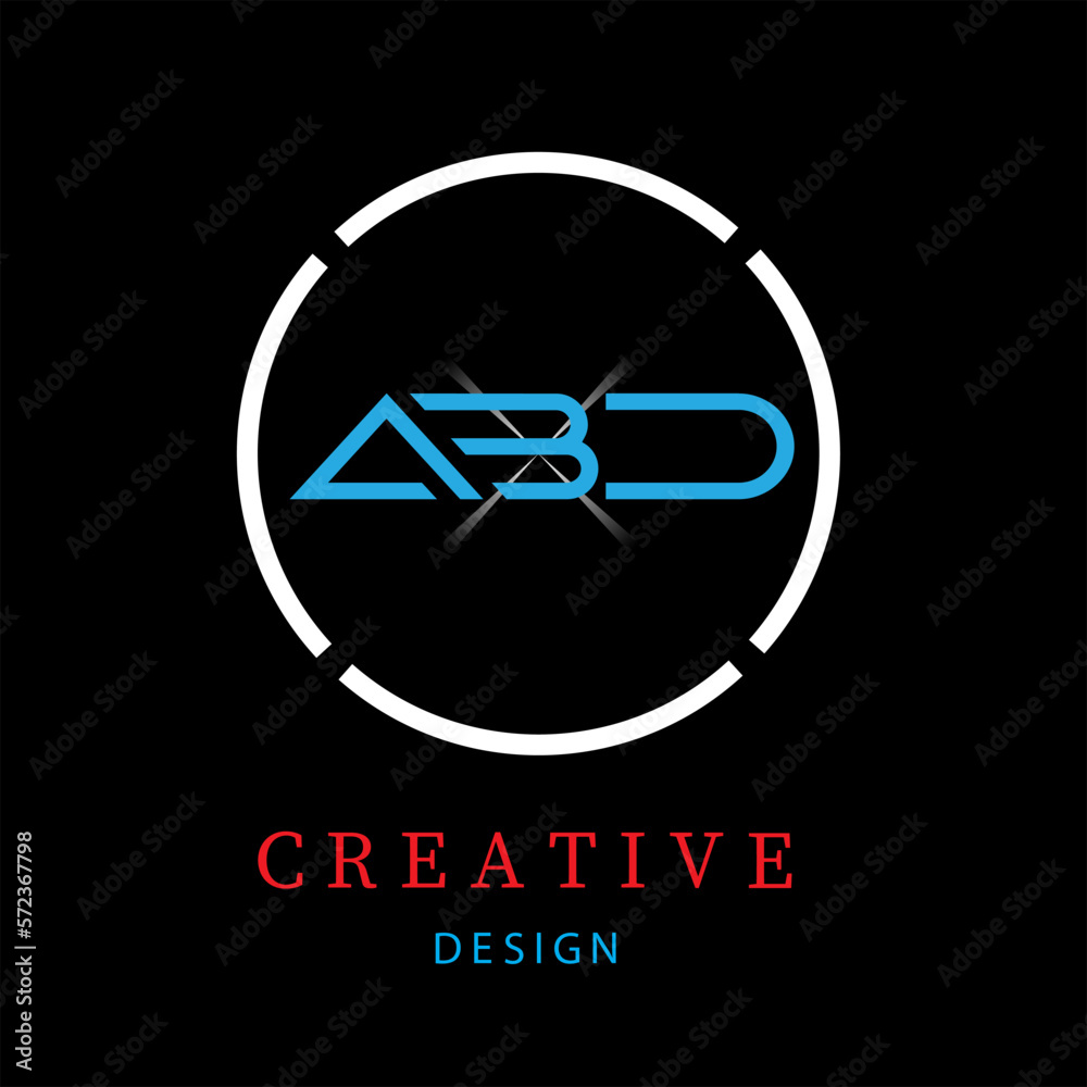 ABD Letter shape. Design of the letters ABD in a circle. ABD letters in ...