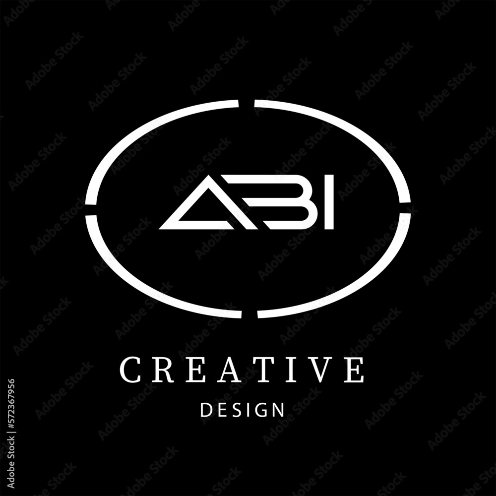 ABI Letter shape. Design of the letters ABI in a circle. ABI letters in ...