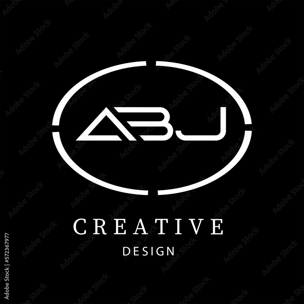 ABJ Letter shape. Design of the letters ABJ in a circle. ABJ letters in ...