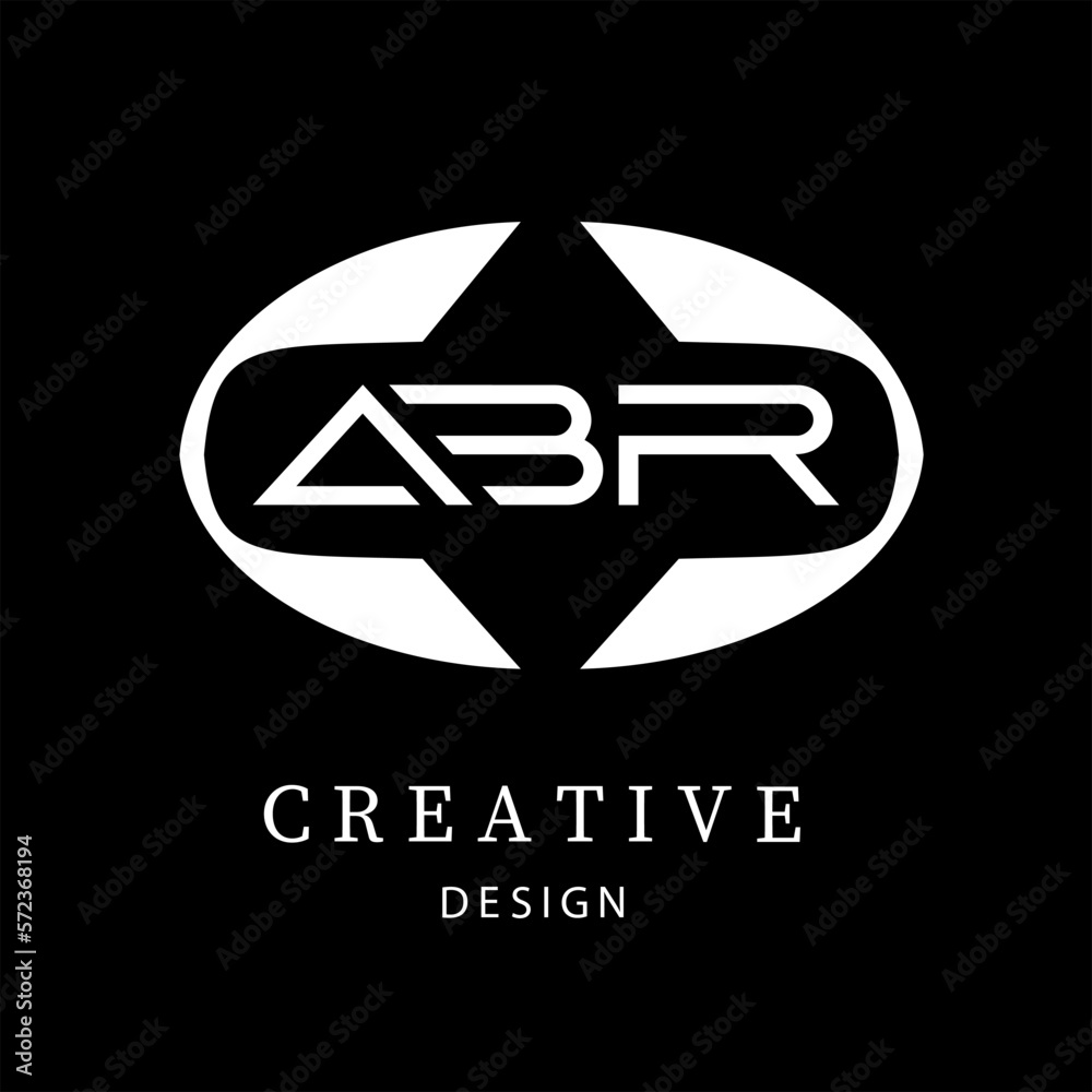 Vetor de ABR Letter shape. Design of the letters ABR in a circle. ABR ...