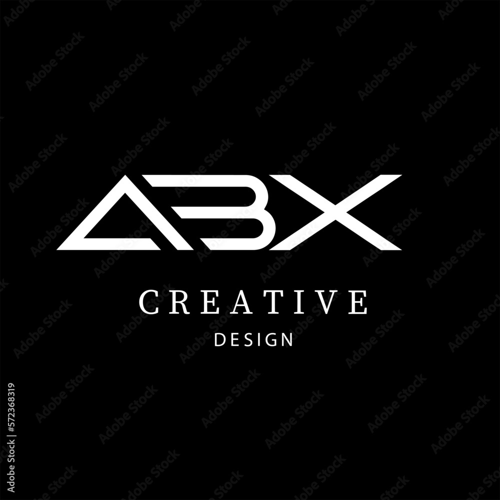 ABX Letter shape. Design of the letters ABX in a circle. ABX letters in ...