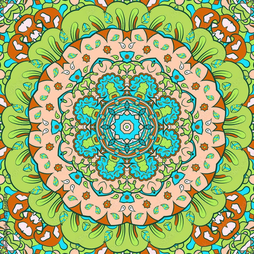 Seamless tile texture. Tracery mehndi design image. Ethnic doodle art ...