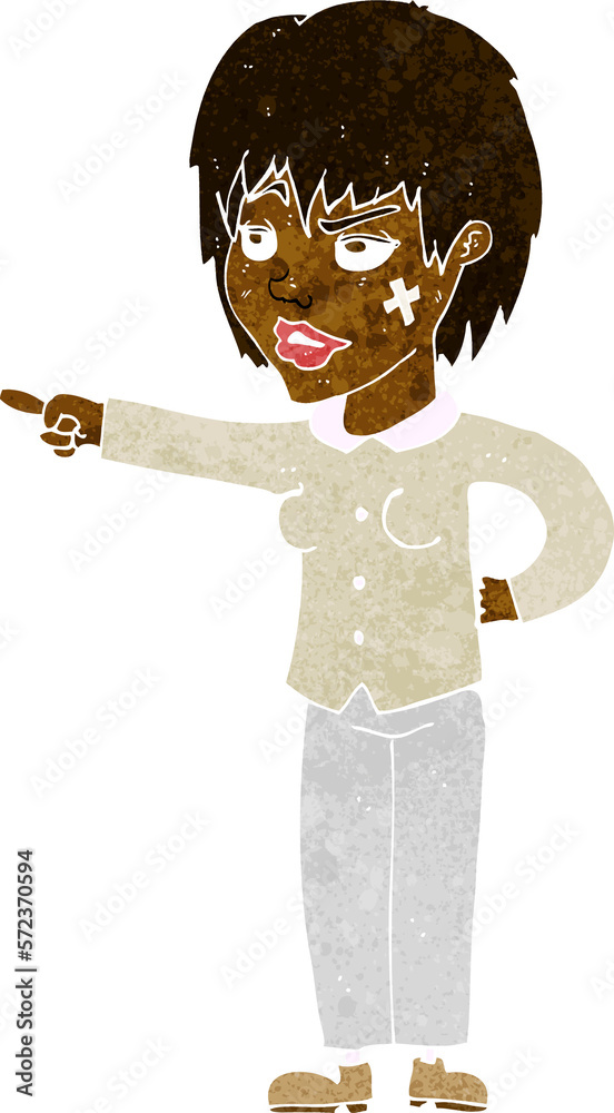cartoon woman pointing Stock Illustration | Adobe Stock