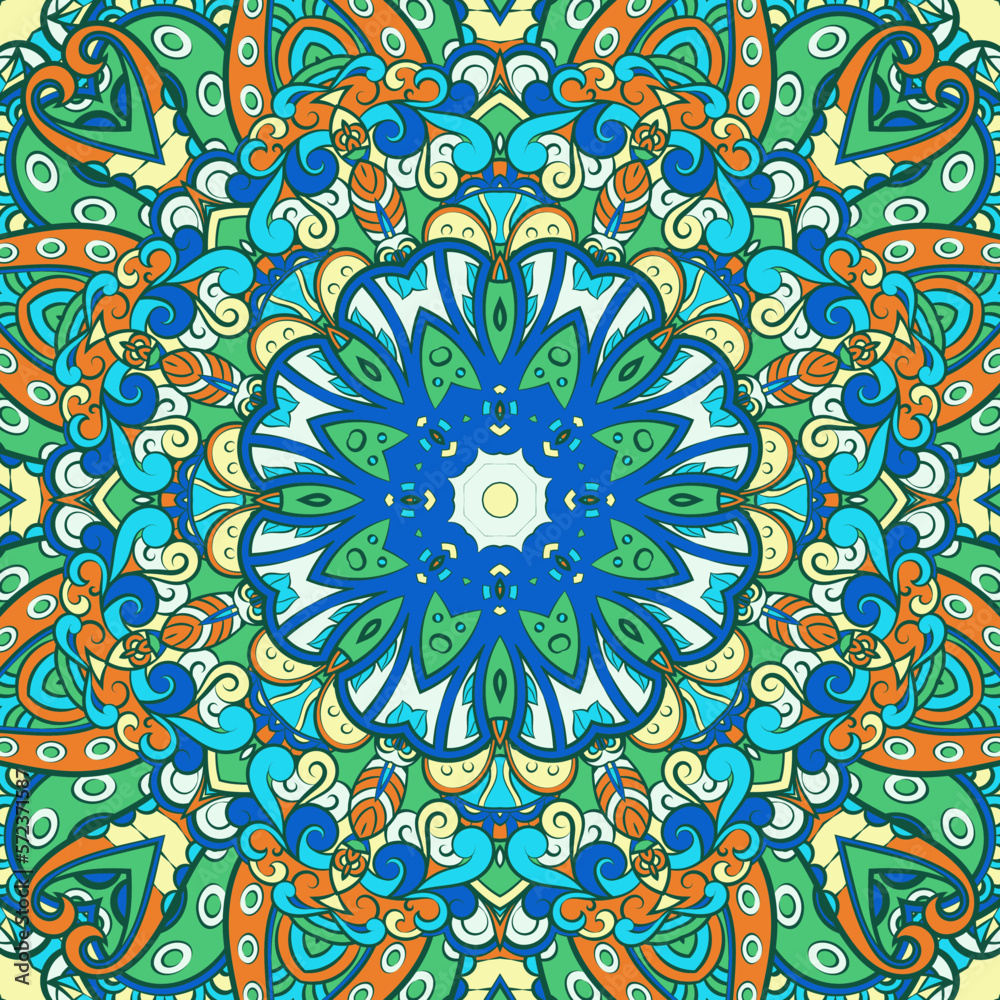 Seamless tile texture. Tracery mehndi design image. Ethnic doodle art ...