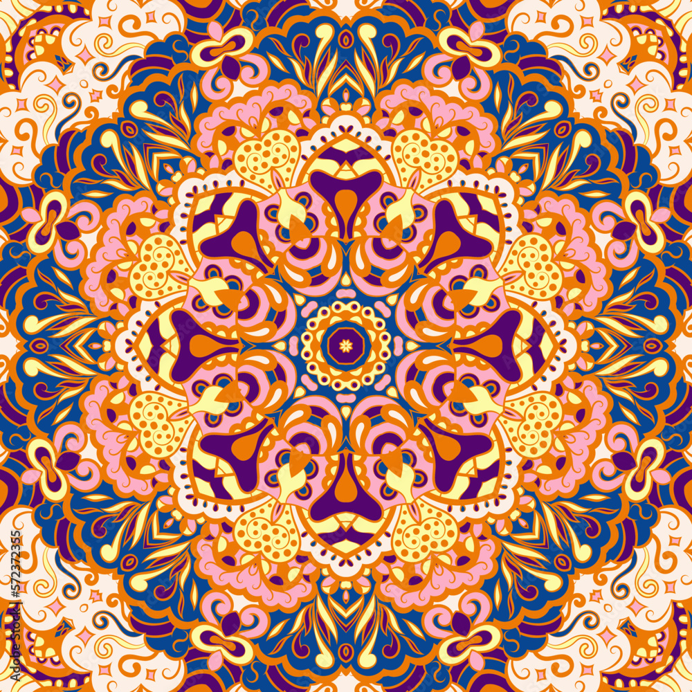 Seamless tile texture. Tracery mehndi design image. Ethnic doodle art ...