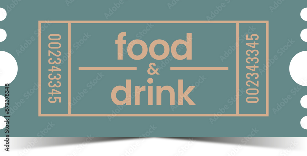 Coupon food and drink ticket card. Element template for graphics design ...