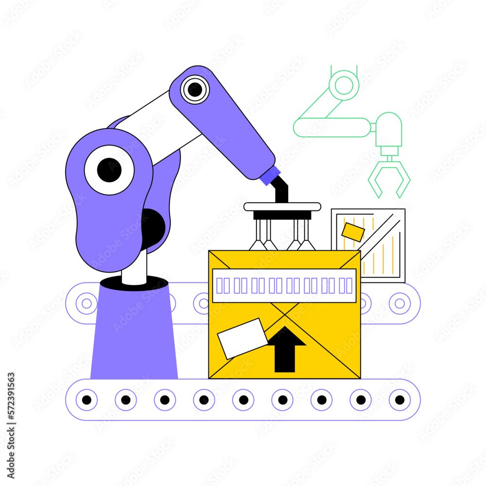 Automated sortation system isolated cartoon vector illustrations ...