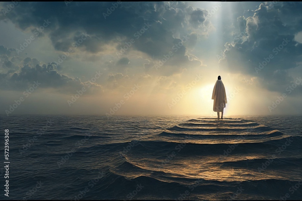 Jesus Steps Across the Sea to Reach Heaven's Gate and God's Kingdom ...