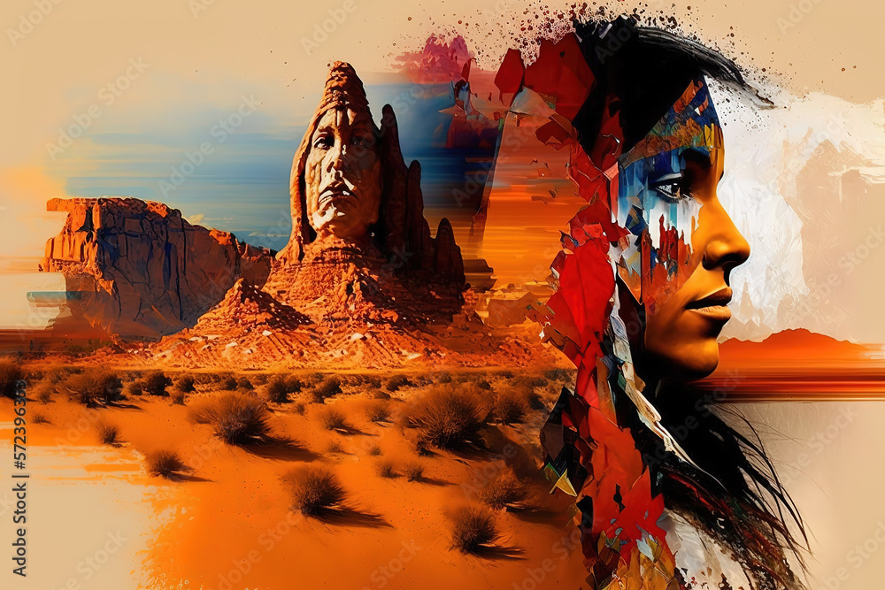 Native American Indian Abstract Art, original, unique painting ...