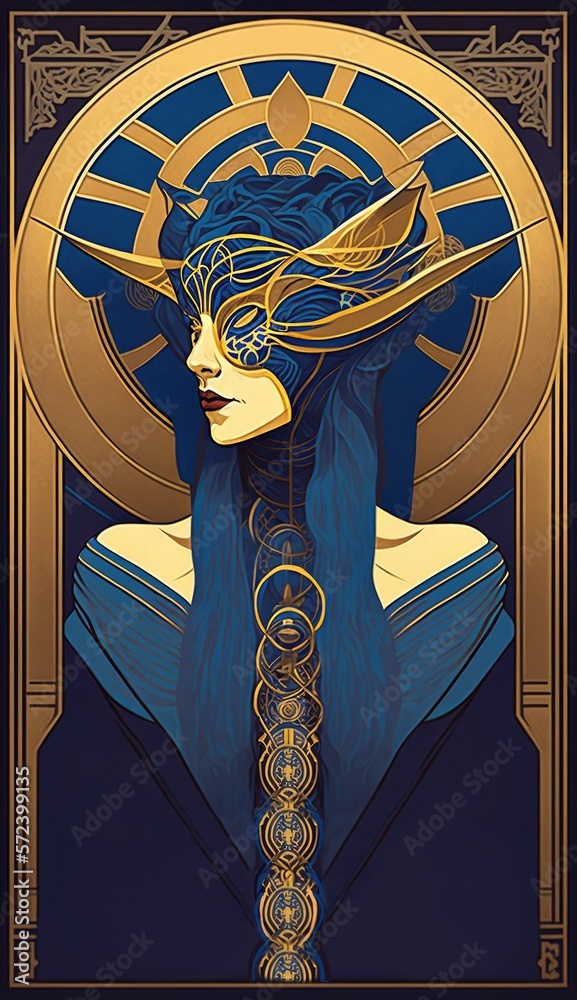 Bastet, goddess of War in Ancient Egypt. AI generative illustration ...