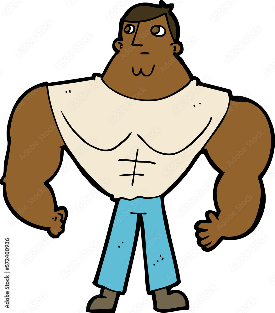cartoon body builder Stock Illustration | Adobe Stock
