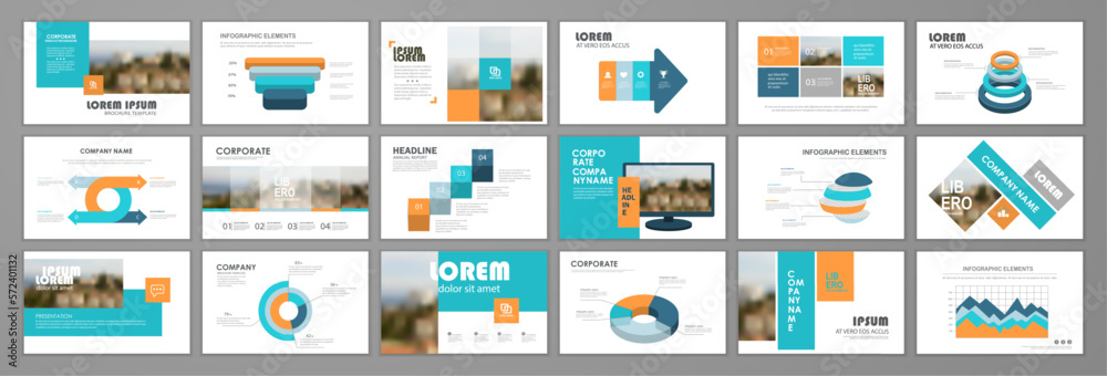 Modern presentation slide templates. Infographic elements template set ...