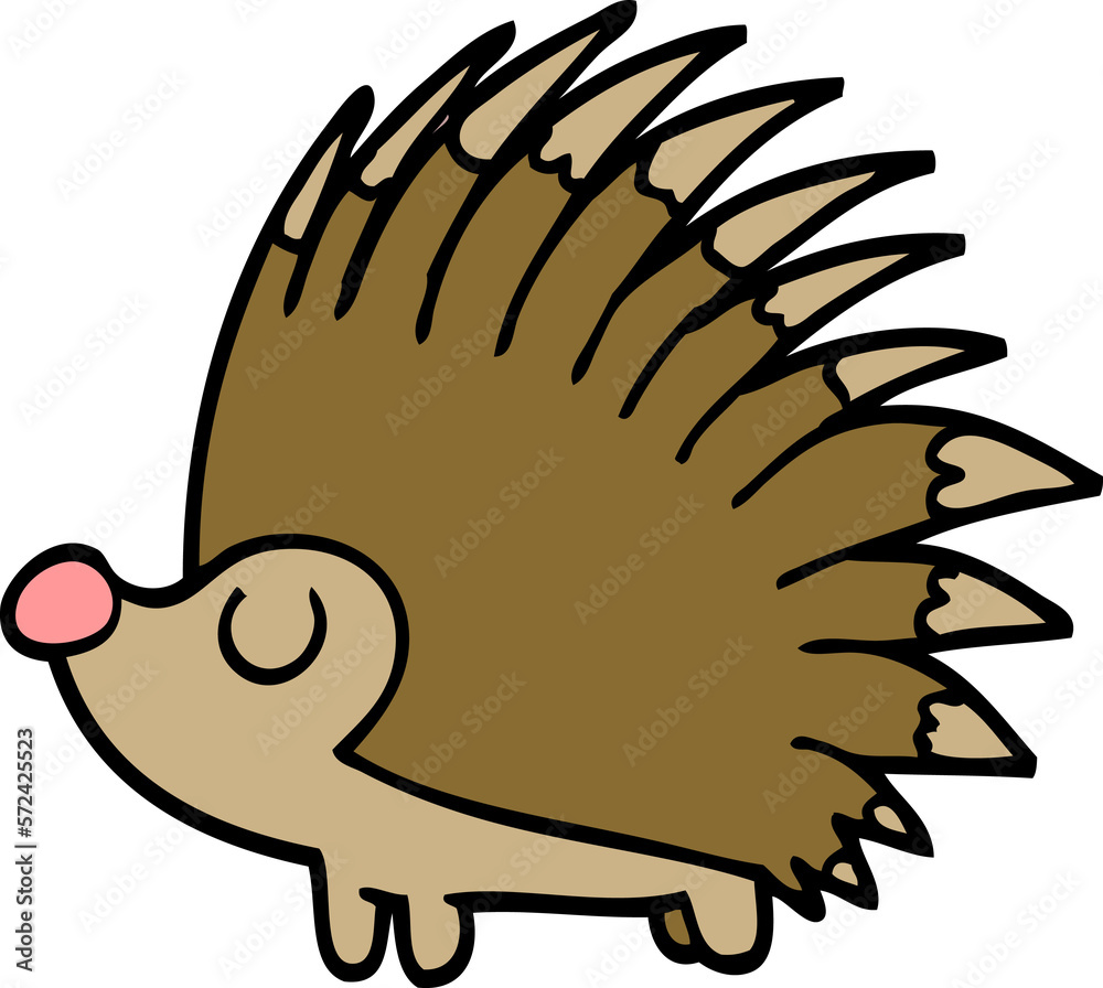 cartoon doodle spiky hedgehog Stock Illustration | Adobe Stock