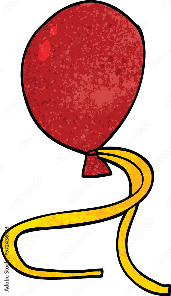 cartoon doodle red balloon Stock Illustration | Adobe Stock