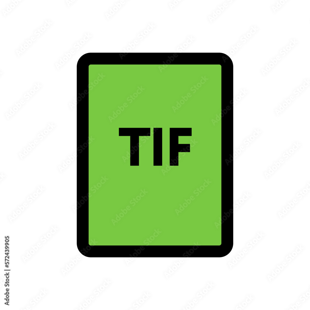 TIF file icon line isolated on white background. Black flat thin icon ...
