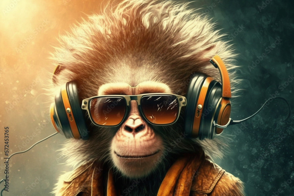 Cyberpunk Art Monkey: A Colorful and Unique Digital Artwork Stock ...