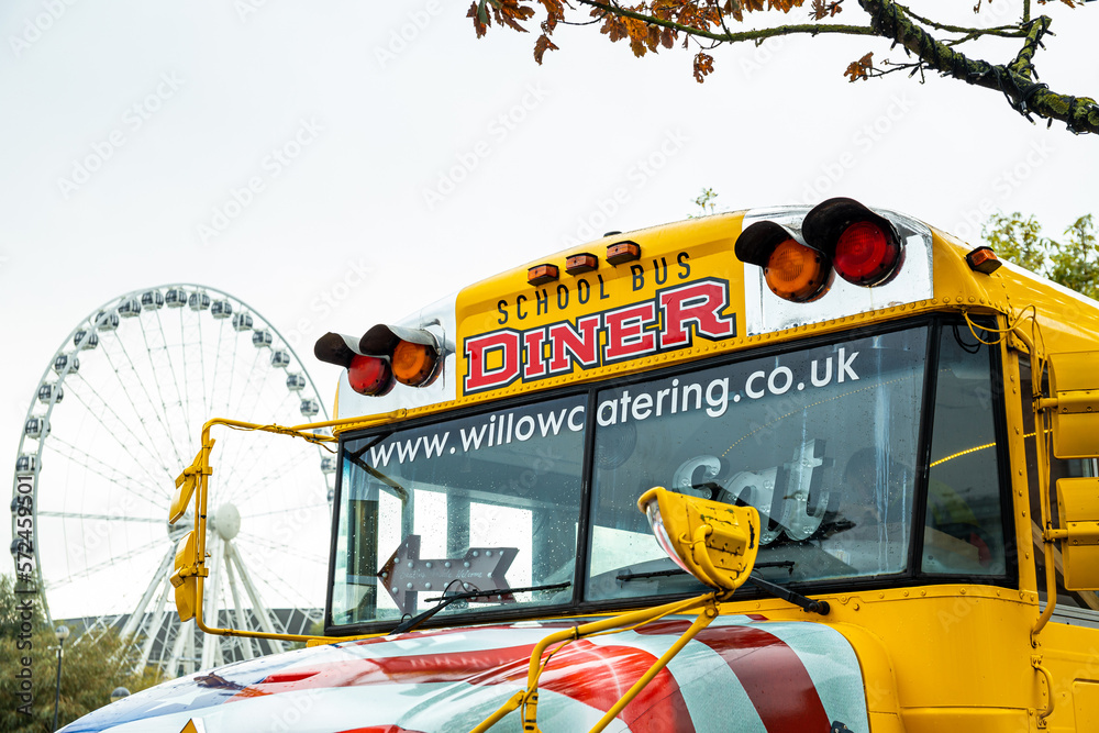 Liverpool UK , 01.02.2023: Yellow School Bus, A Symbol of Education and ...