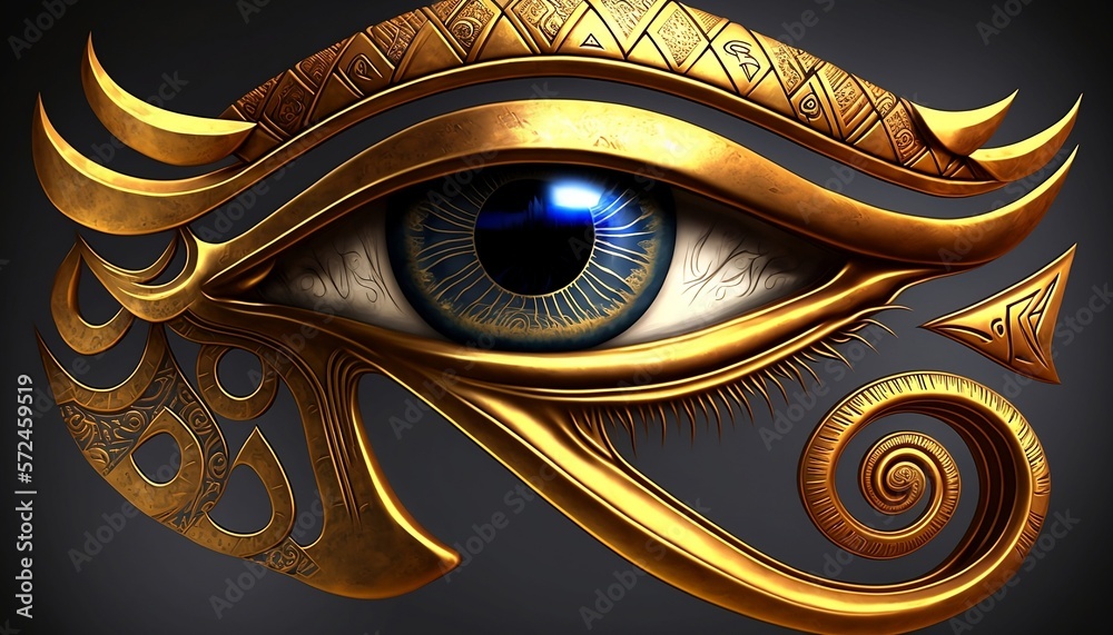 Golden Eye of Horus - Generative AI Stock Illustration | Adobe Stock