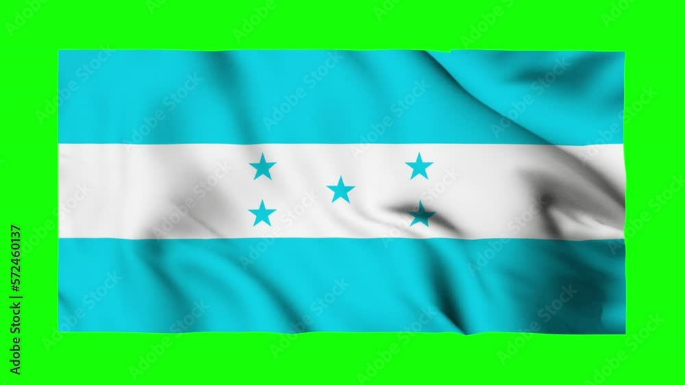 Flag of Honduras waving isolated by the alpha channel(transparent ...