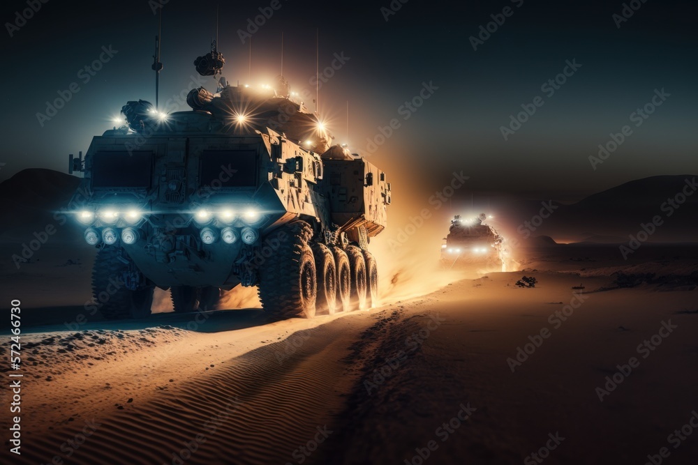 Traversing the Dark Desert: A Cinematic Future Army Convoy Journey at ...