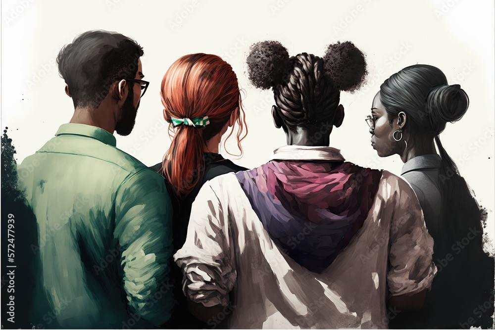 group of colleagues from different backgrounds, concept of Cultural ...