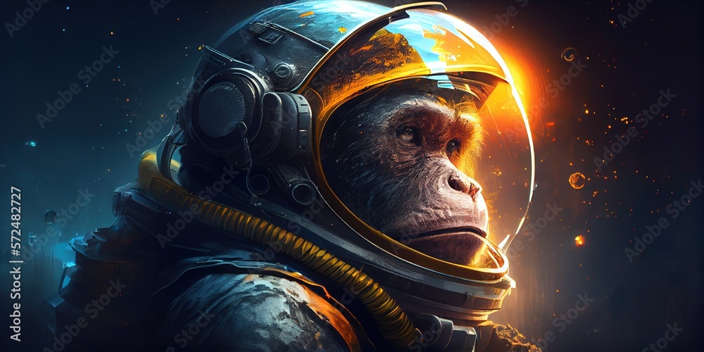 The ape astronaut is a symbol of ingenuity, adventure, and courage ...