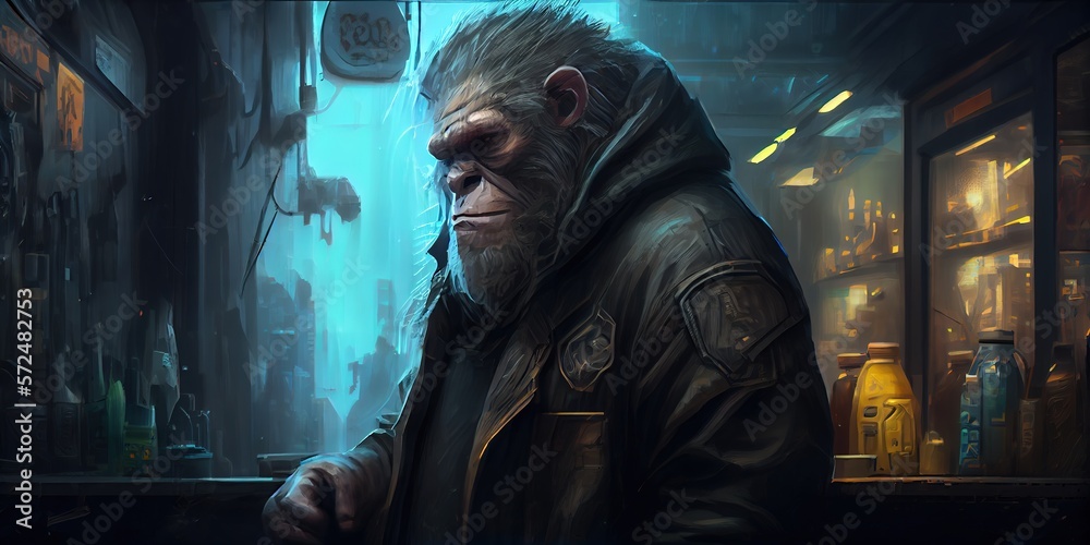 The cyberpunk ape is a symbol of rebellion, individuality, and ...