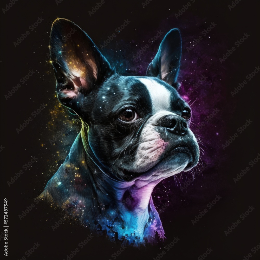 Generative AI - SpaceAnimals 087 A digital painting of a vivid color ...