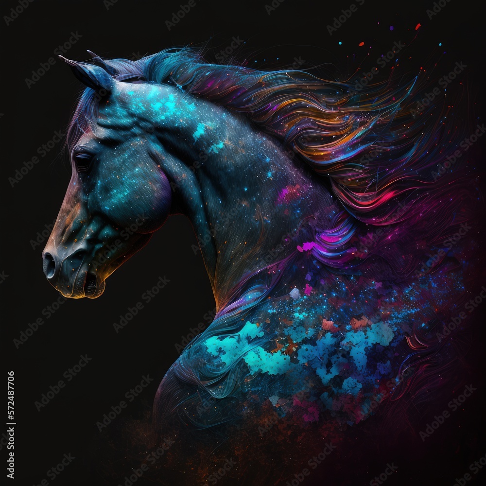 Generative AI - SpaceAnimals 047: A digital painting of a vivid color ...