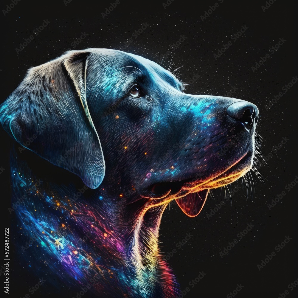 Generative AI - SpaceAnimals 042: A digital painting of a vivid color ...