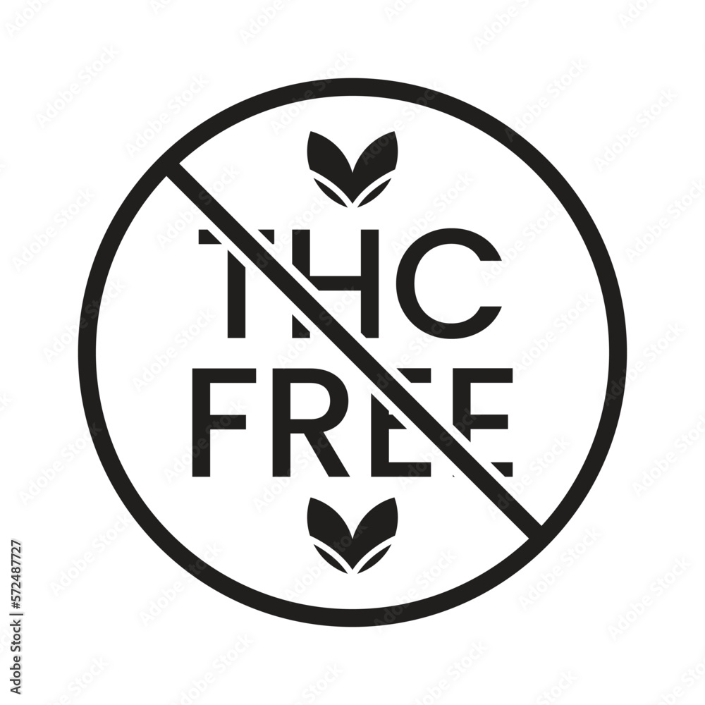 THC Free Stamp Icon Black and White, thc free emblem, seal, tag, label ...