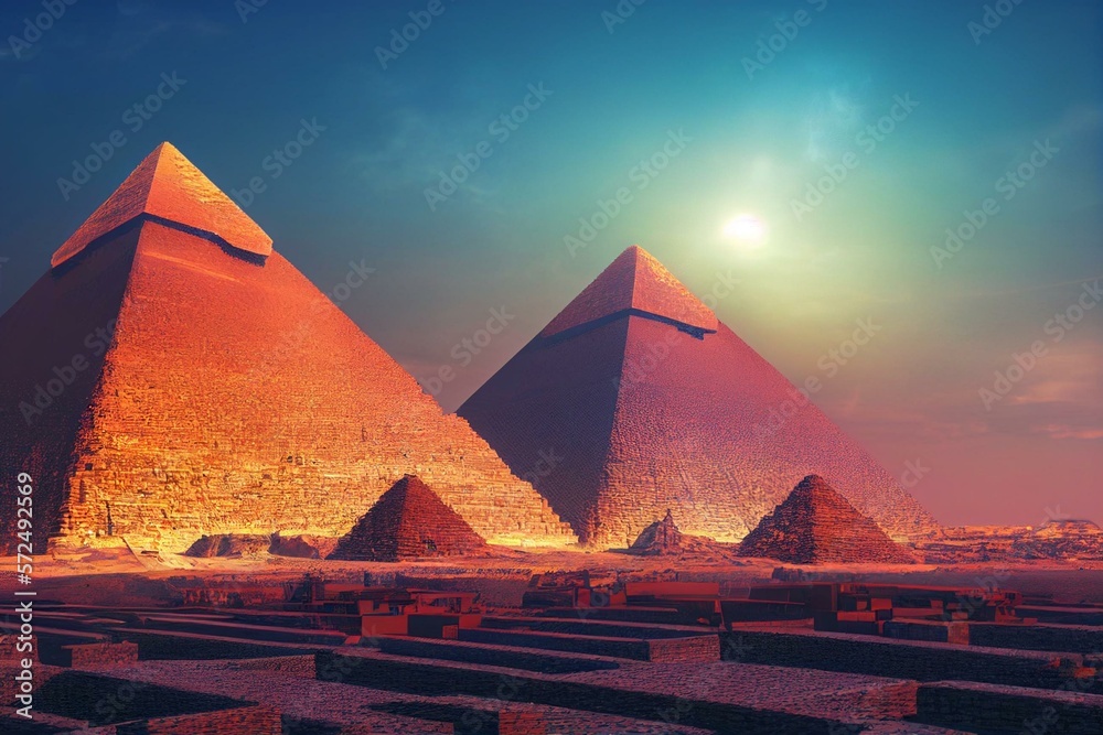 Great pyramid as a power conduit, alien power plant. Generative AI ...