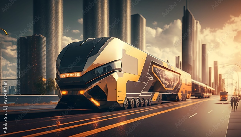 Smart logistics, Innovation future of transport, Modern city with ...