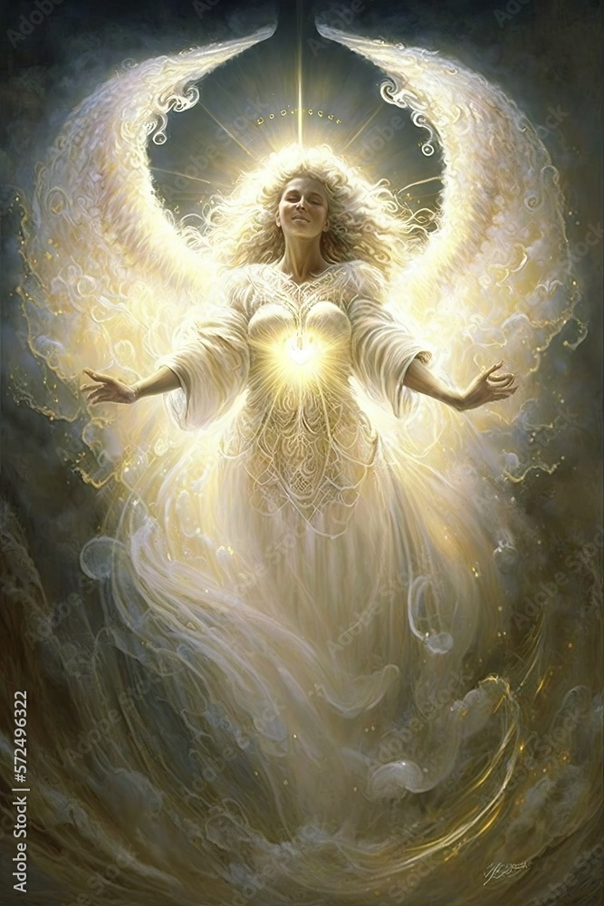 Golden Angel, AI Generated Image of a Beautiful Golden Angel Ascending ...