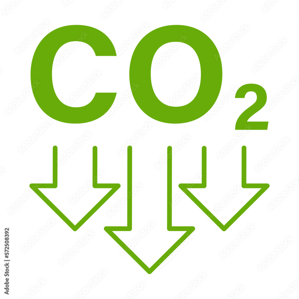 reducing CO2 emissions icon vector stop climate change sign for graphic design, logo, website ...