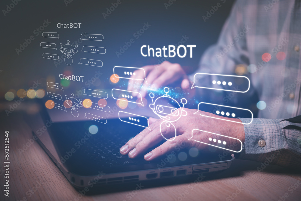 Futuristic Technology Transformation Chatbot Chat With Ai Artificial Intelligence Hand