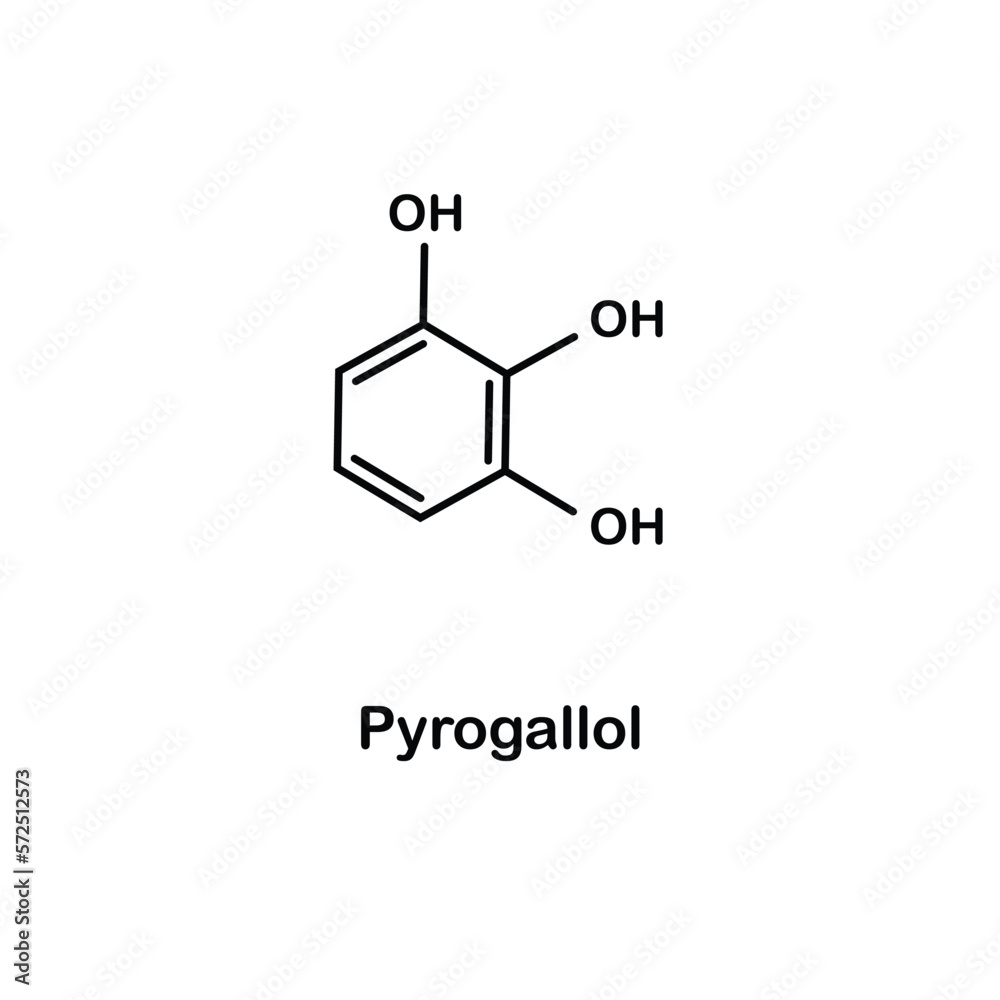 Formula of chemical structure of Pyrogallol .Vector EPS 10. Stock ...