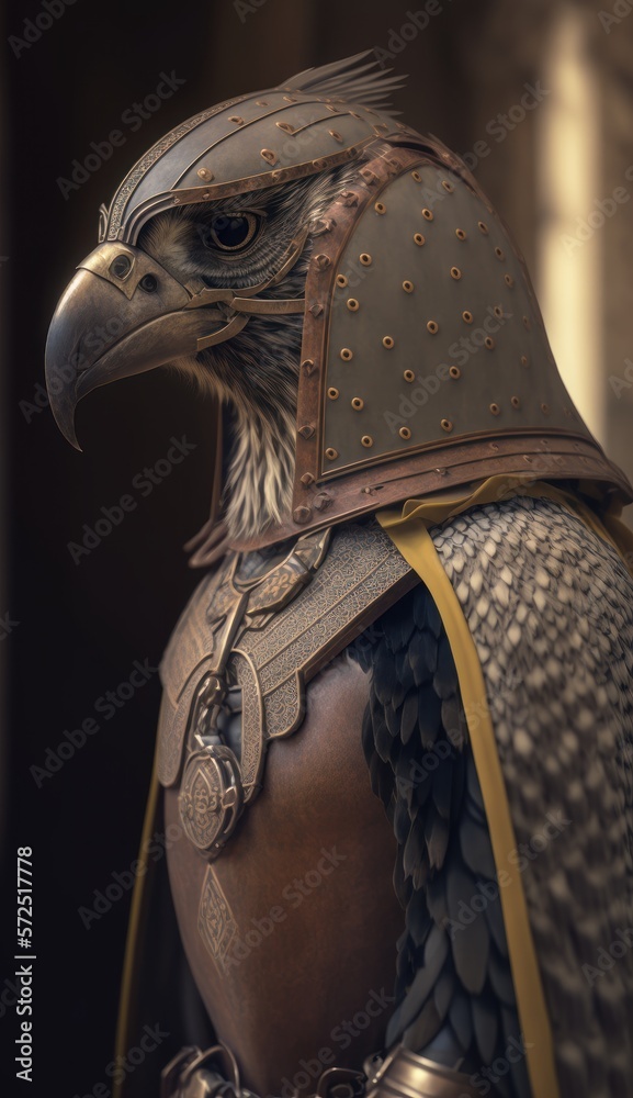 Cute Stylish and Cool Animal Hawk Knight of the Middle Ages: Armor ...