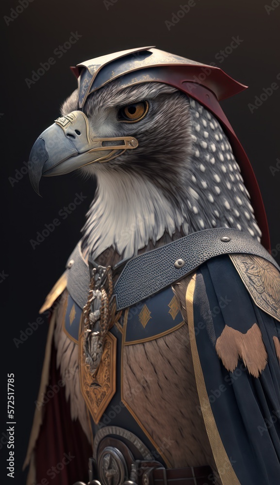 Cute Stylish and Cool Animal Hawk Knight of the Middle Ages: Armor ...