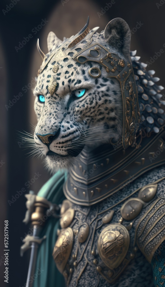 Cute Stylish and Cool Animal Leopard Knight of the Middle Ages: Armor ...