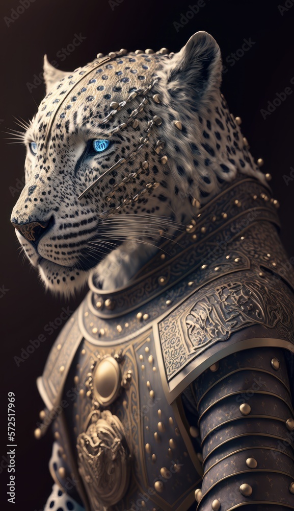 Cute Stylish and Cool Animal Leopard Knight of the Middle Ages: Armor ...