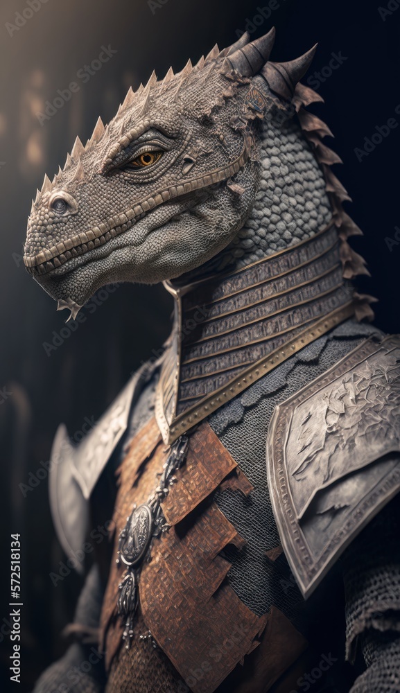 Cute Stylish and Cool Animal Monitor Lizard Knight of the Middle Ages ...