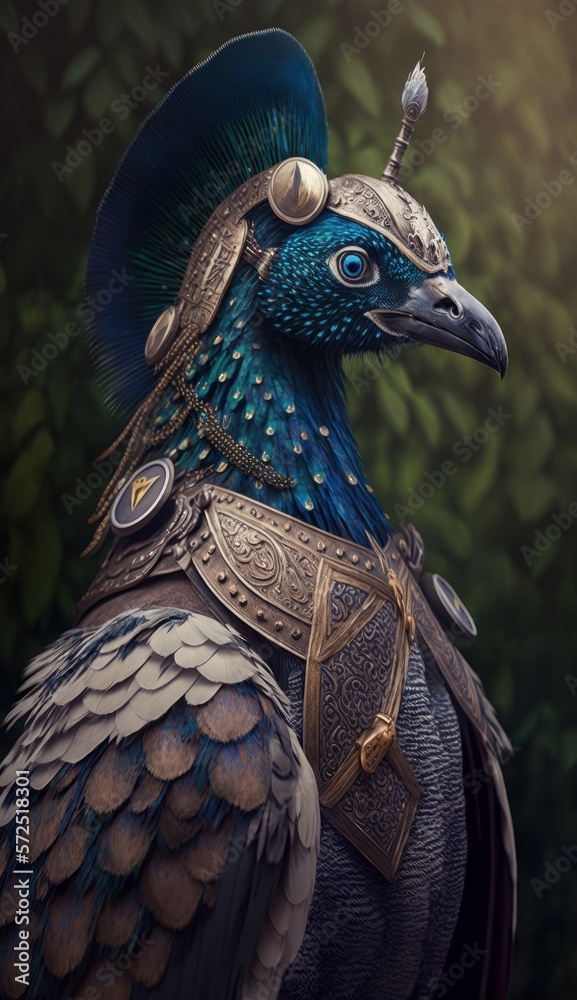 Cute Stylish and Cool Animal Peacock Knight of the Middle Ages: Armor ...