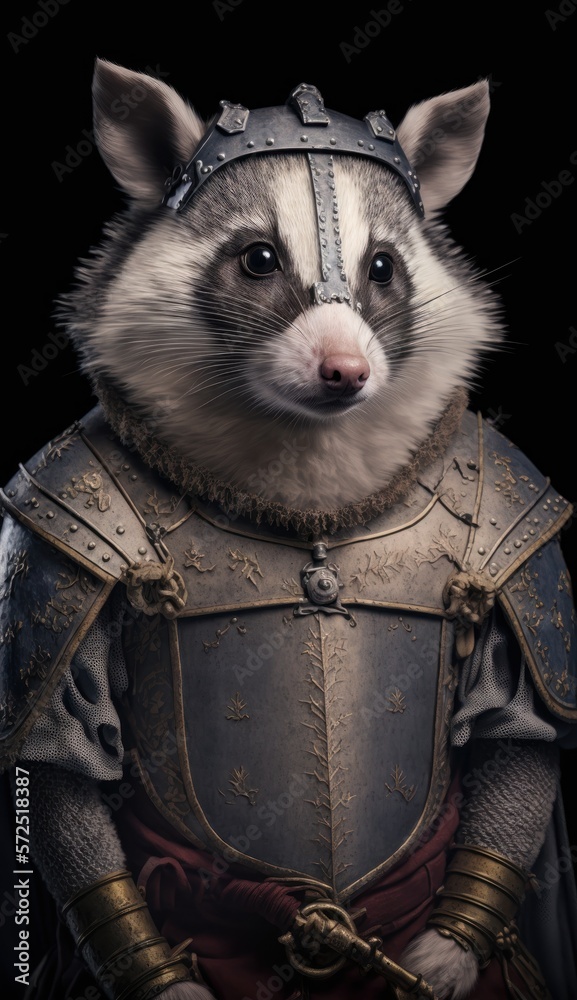Cute Stylish and Cool Animal Possum Knight of the Middle Ages: Armor ...